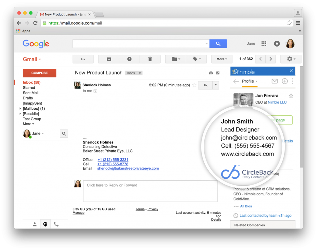 Integrations - Email Signature Capture Integration with Nimble for Gmail